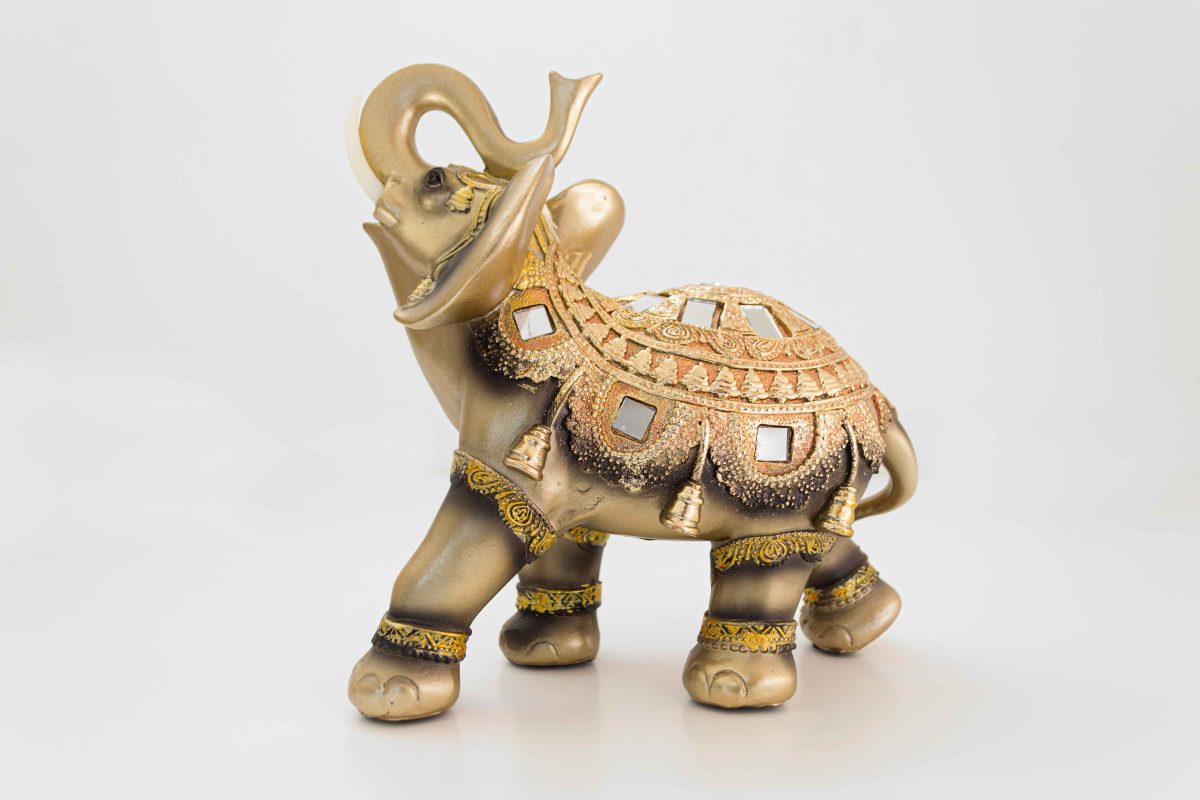 ELEFANTE DECORATIVO DORADO - Industrias Celco